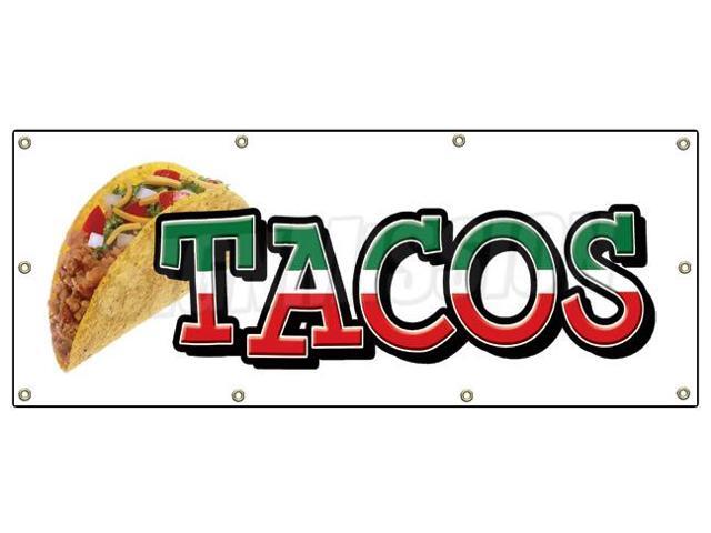 36"x96" TACOS BANNER SIGN taco stand cart mexican signs tex-mex-Newegg.com