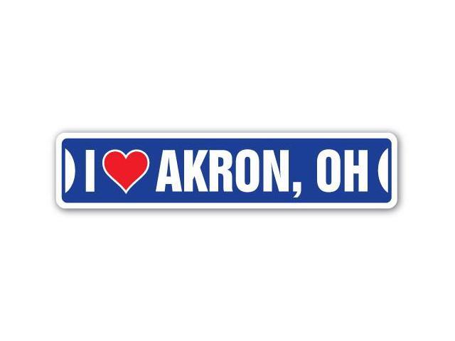 I LOVE AKRON, OHIO Street Sign oh city state us wall road décor gift ...