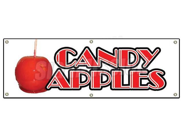 72" CANDY APPLES BANNER SIGN caramel apple cart sign signs-Newegg.com