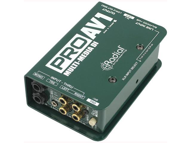 Radial PROAV1 Passive Multimedia DI Box with RCA, 3.5mm, XLR, 1/4 in ...