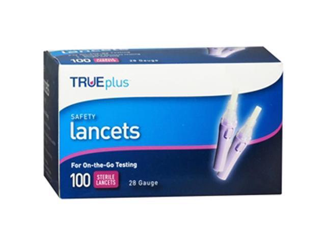 TruePlus Safety Lancets 28 Gauge - 100 ct