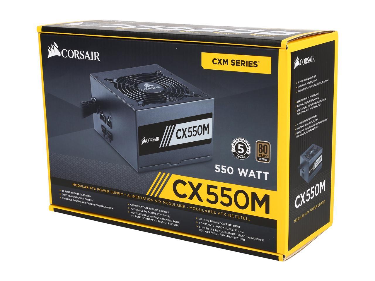 CORSAIR CX-M Series CX550M 550W 80 PLUS BRONZE Haswell Ready ATX12V ...