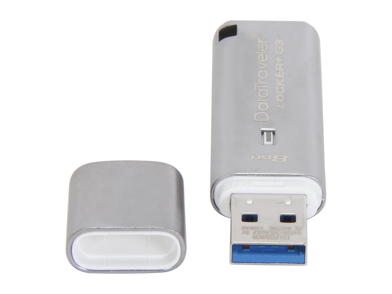 Kingston 8GB Data Traveler Locker + G3, USB 3.0 Flash Drive with ...