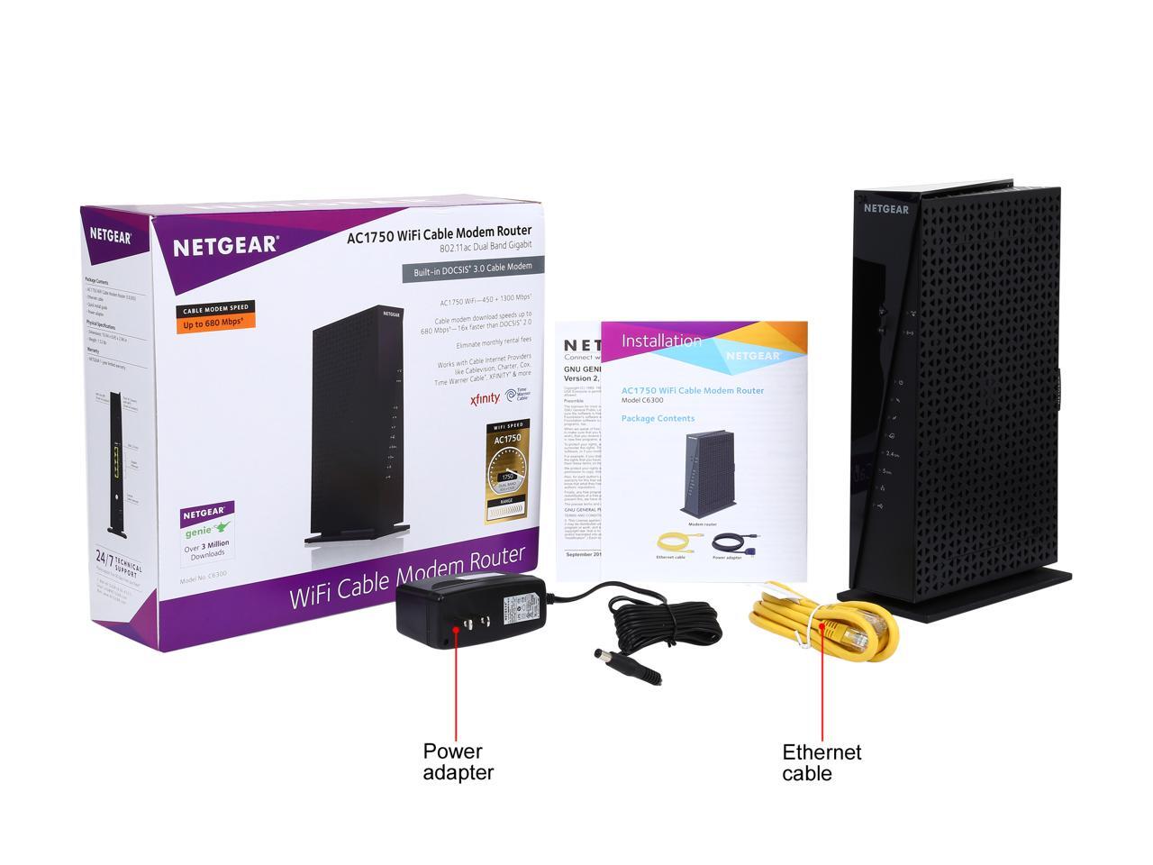 Netgear C6300 Ac1750 16x4 Wi Fi Cable Modem Router Docsis 3 0