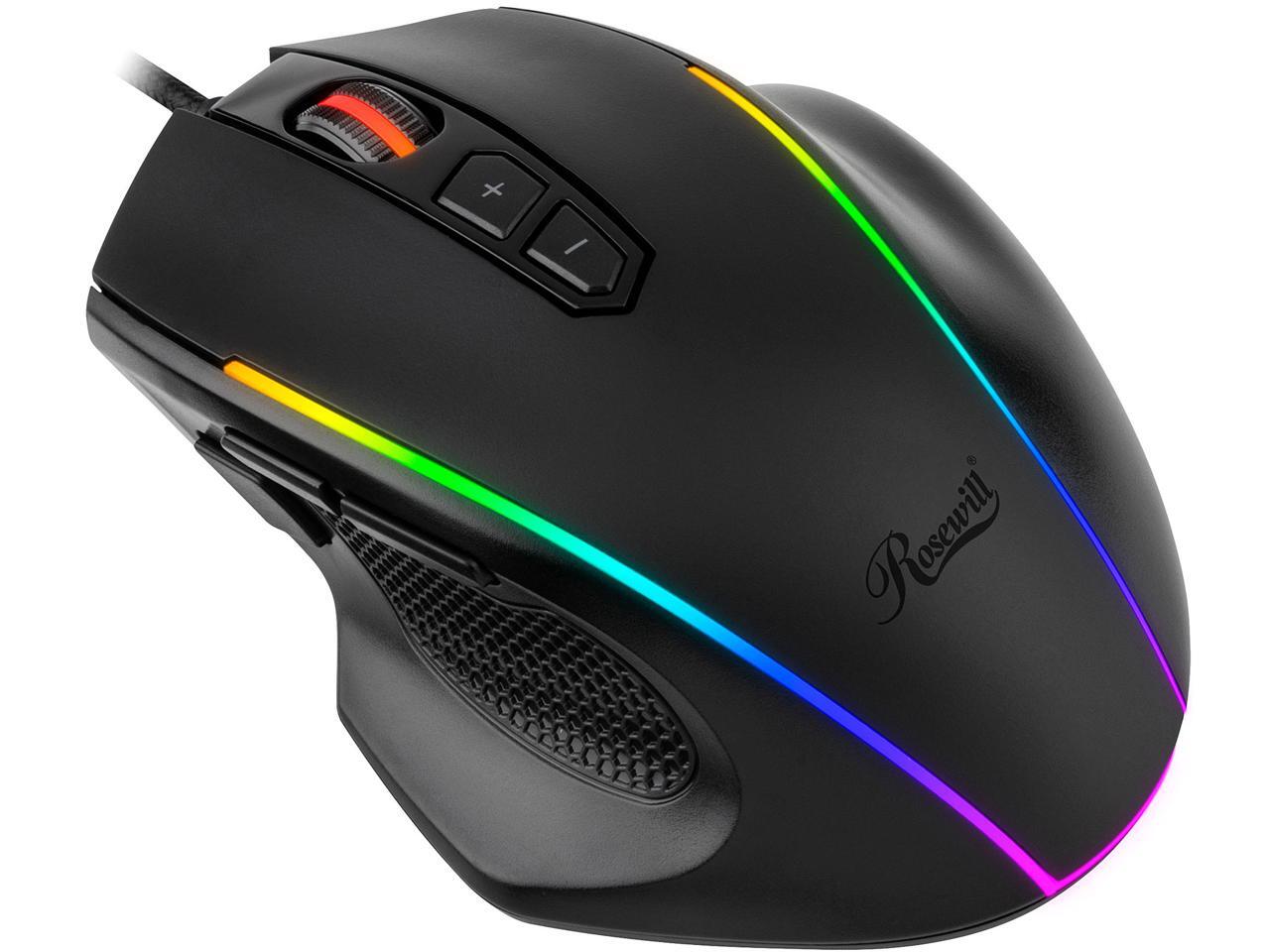 Rosewill NEON M54 RGB Gaming Mouse with Adjustable Weight Tuning and ...