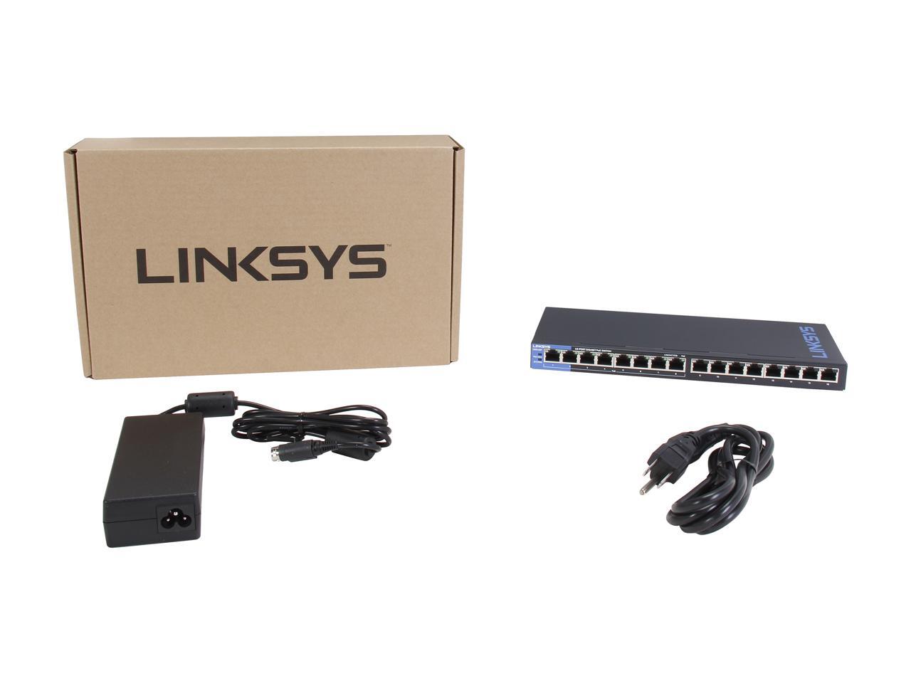 LINKSYS LGS116P 16-Port Business Desktop Gigabit PoE+ Switch | eBay