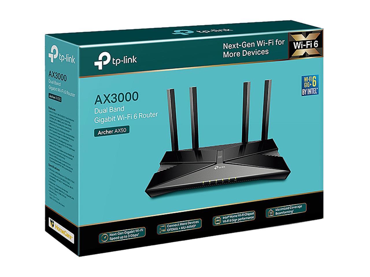 TP-Link Archer AX50 AX3000 Dual Band Gigabit Wi-Fi 6 Router ...
