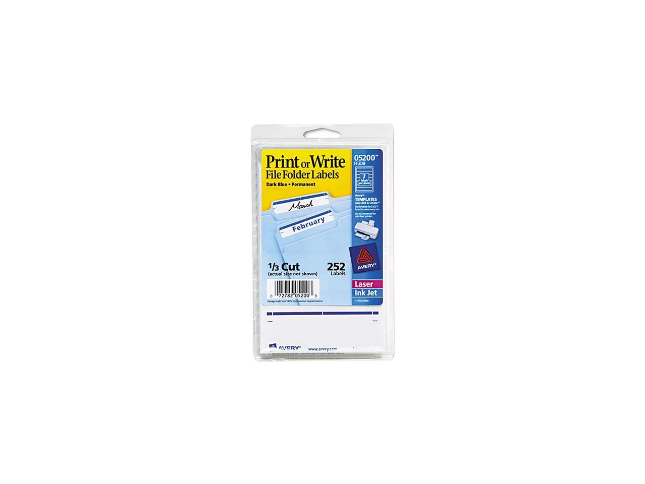 Avery 05200 Print Or Write File Folder Labels 11 16 X 3 7 16 White 