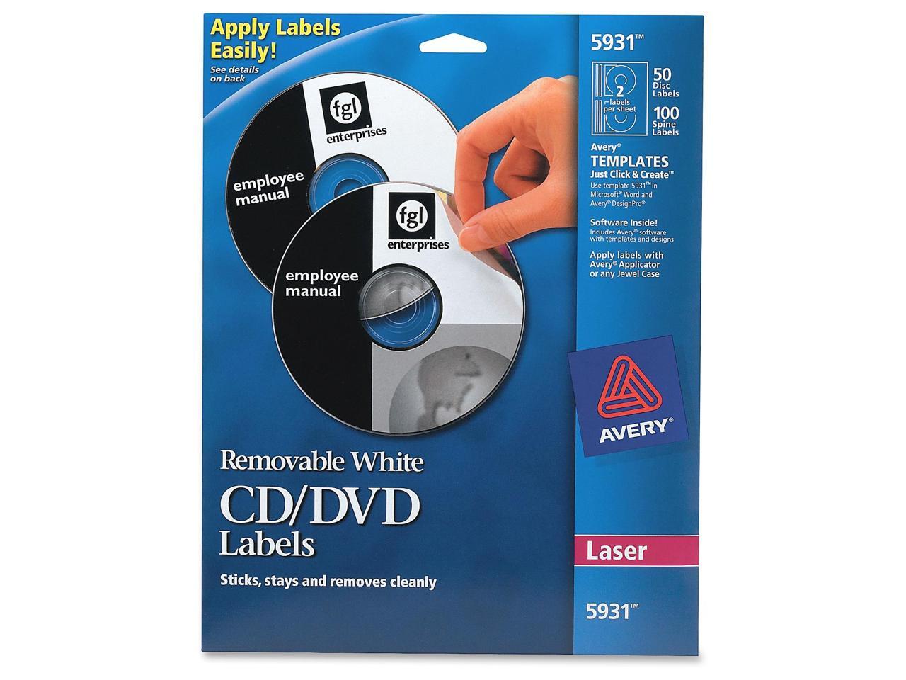 AVERY 5931 Matte White Removable CD Labels For Laser Printers 