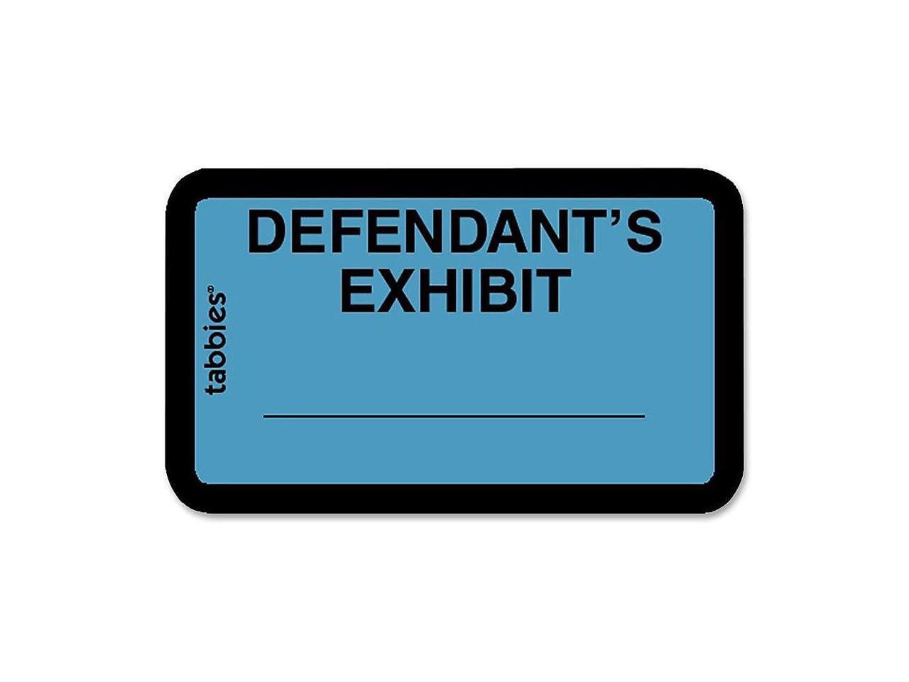 Tabbies 58093 Defendant s Exhibit Legal File Labels 1 5 8 Width X 1 