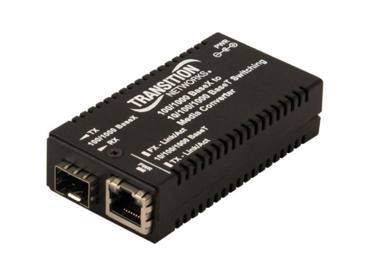 Transition Networks M/GE-PSW-SFP-01-NA Mini 10/100/1000 Bridging Media ...