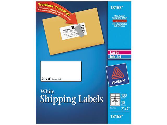 Avery 18163 Shipping Labels 2 X 4 White 100 Pack Newegg Avery 18163 Shipping Labels 2 X 4 White 100 Pack Newegg